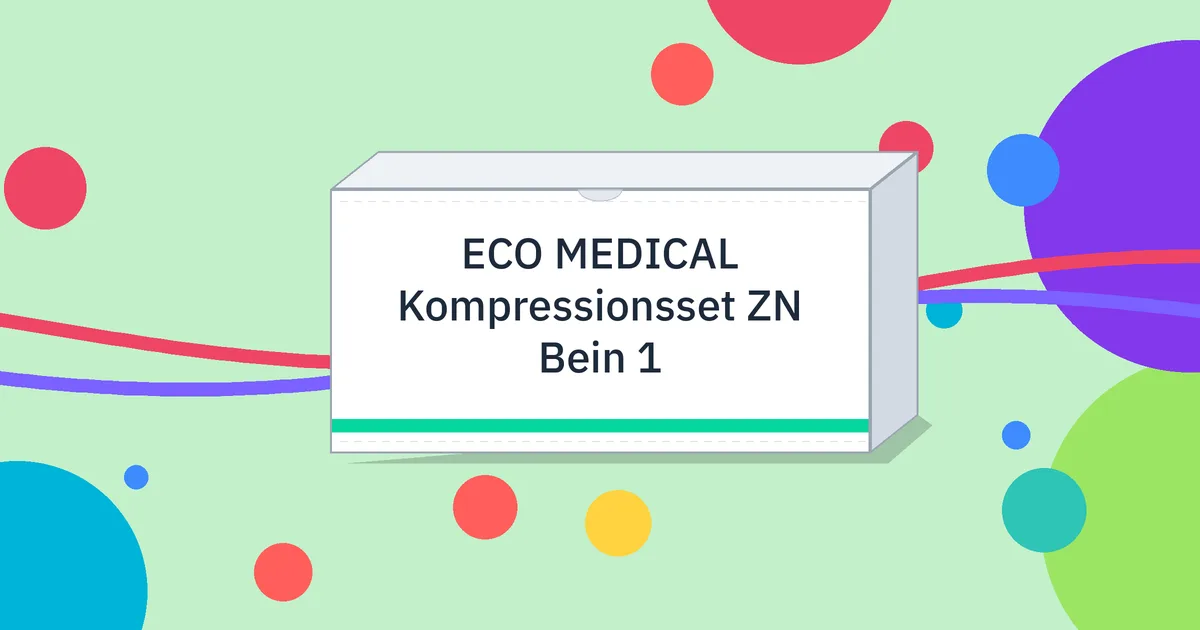 Symbolbild: Packung mit der Aufschrift ECO MEDICAL Kompressionsset ZN Bein 1 (PZN 10980525) – Verfügbarkeit und Bezug in Apotheken in Frankfurt am Main