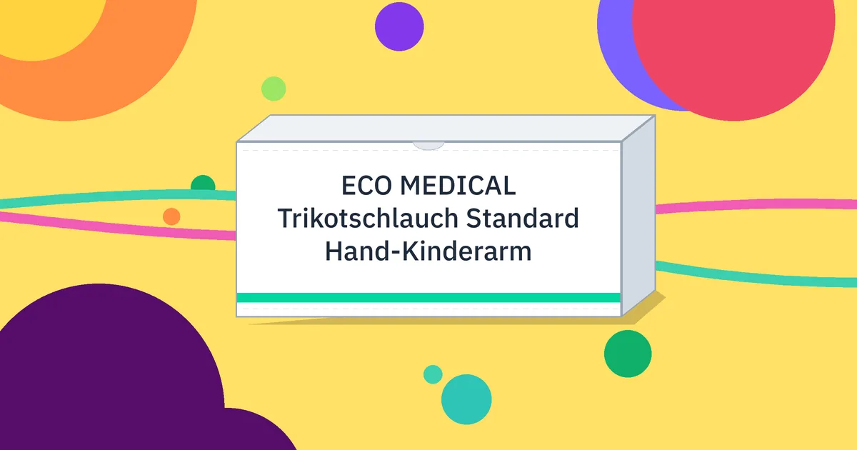 Symbolbild: Packung mit der Aufschrift ECO MEDICAL Trikotschlauch Standard Hand-Kinderarm (PZN 00731838) – Verfügbarkeit und Bezug in Apotheken in Frankfurt am Main