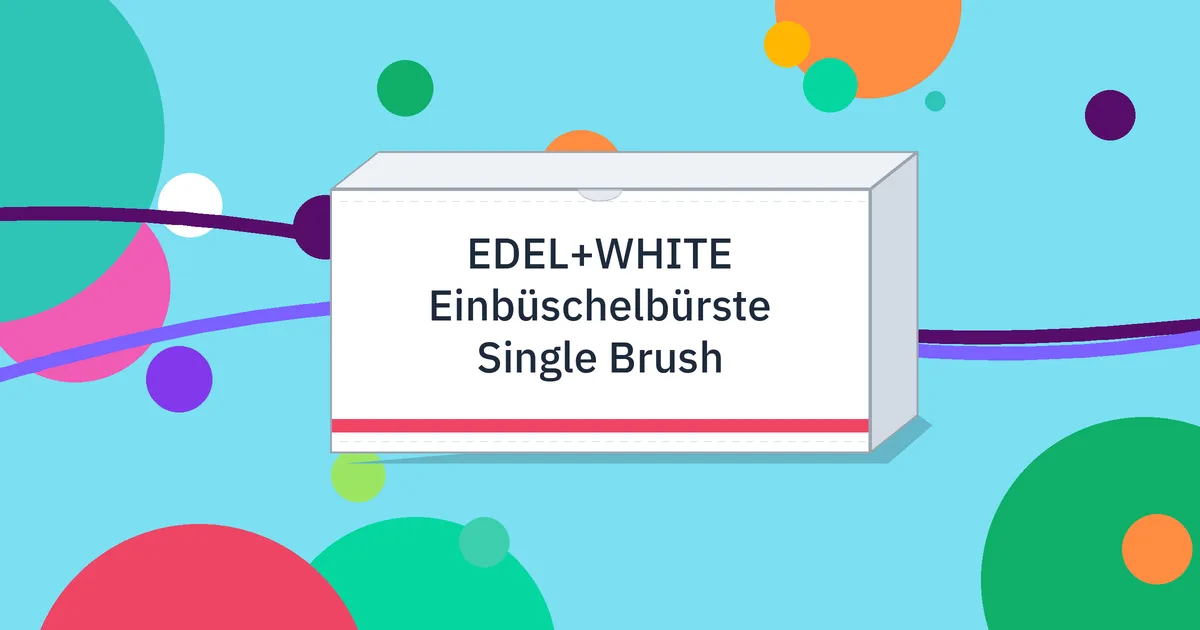 Symbolbild: Packung mit der Aufschrift EDEL+WHITE Einbüschelbürste Single Brush (PZN 17180816) – Verfügbarkeit und Bezug in Apotheken in Frankfurt am Main
