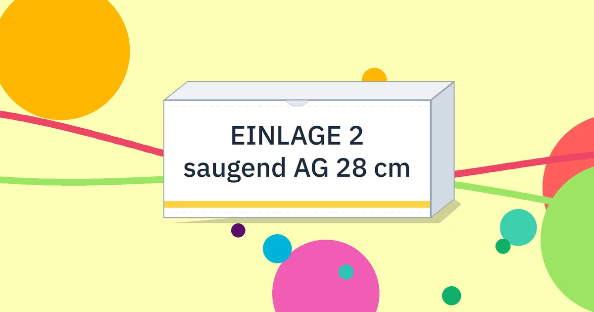 Symbolbild: Packung mit der Aufschrift EINLAGE 2 saugend AG 28 cm (PZN 09283258) – Verfügbarkeit und Bezug in Apotheken in Frankfurt am Main
