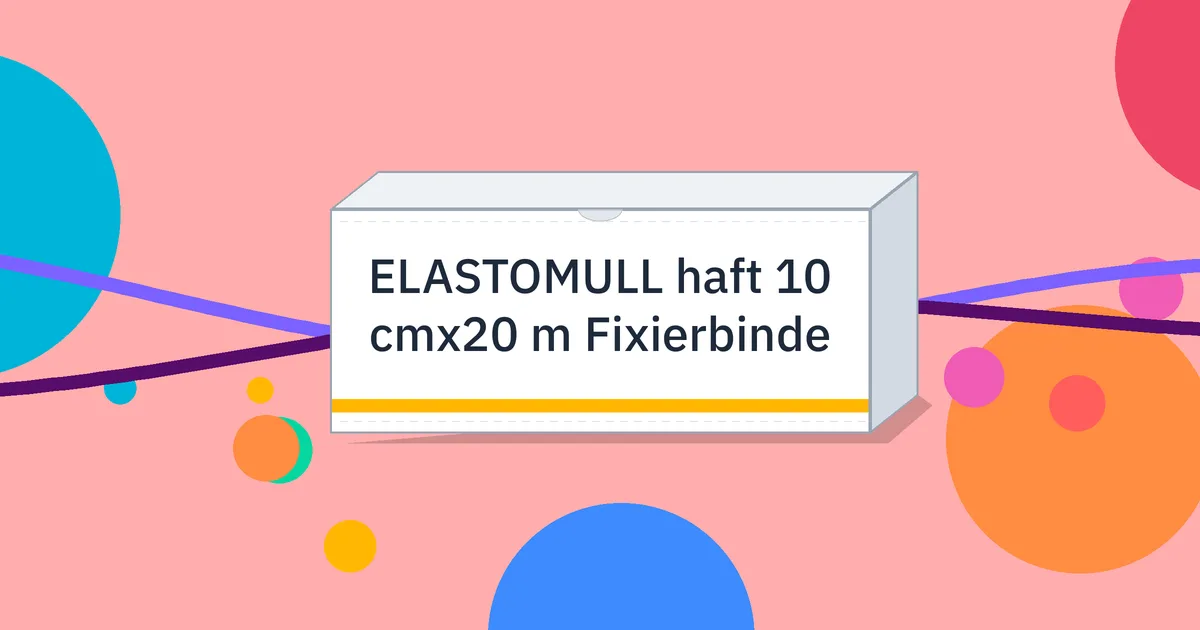 Symbolbild: Packung mit der Aufschrift ELASTOMULL haft 10 cmx20 m Fixierbinde (PZN 19700303) – Verfügbarkeit und Bezug in Apotheken in Frankfurt am Main