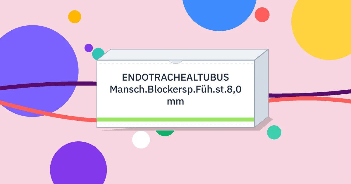 Symbolbild: Packung mit der Aufschrift ENDOTRACHEALTUBUS Mansch.Blockersp.Füh.st.8,0 mm (PZN 08887273) – Verfügbarkeit und Bezug in Apotheken in Frankfurt am Main