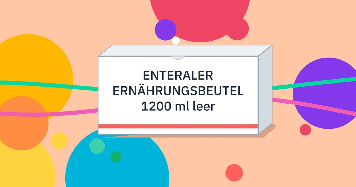 Symbolbild: Packung mit der Aufschrift ENTERALER ERNÄHRUNGSBEUTEL 1200 ml leer (PZN 17273191) – Verfügbarkeit und Bezug in Apotheken in Frankfurt am Main