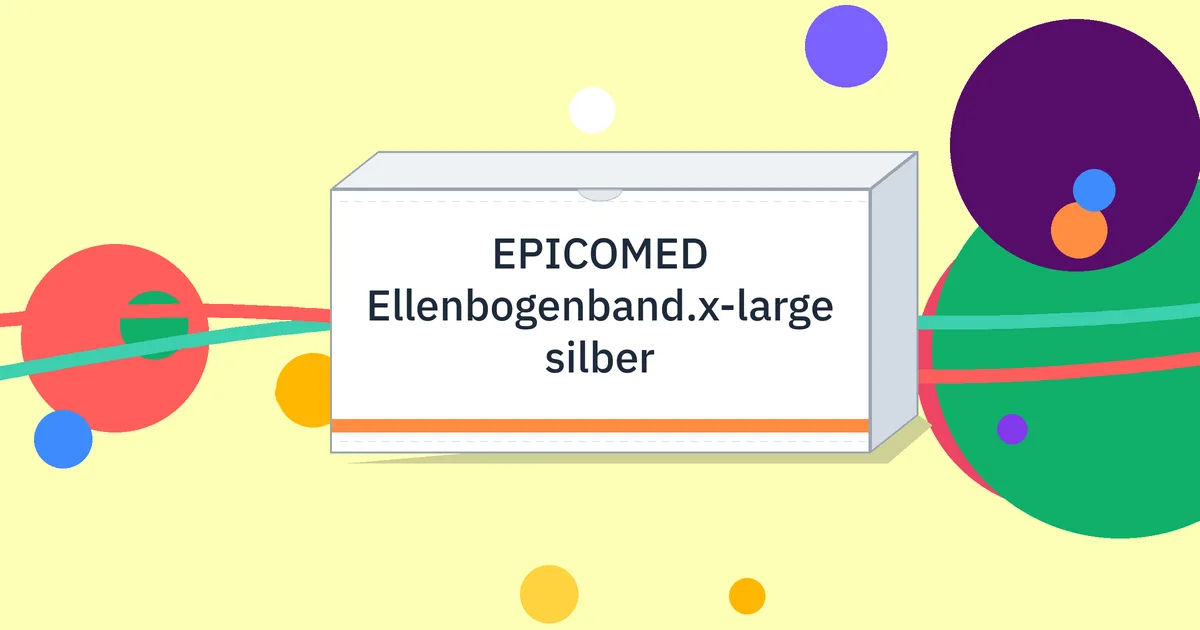 Symbolbild: Packung mit der Aufschrift EPICOMED Ellenbogenband.x-large silber (PZN 15314483) – Verfügbarkeit und Bezug in Apotheken in Frankfurt am Main