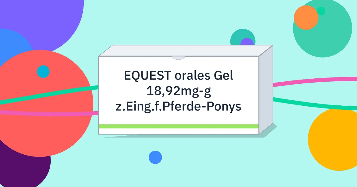 Symbolbild: Packung mit der Aufschrift EQUEST orales Gel 18,92mg-g z.Eing.f.Pferde-Ponys (PZN 11283567) – Verfügbarkeit und Bezug in Apotheken in Frankfurt am Main