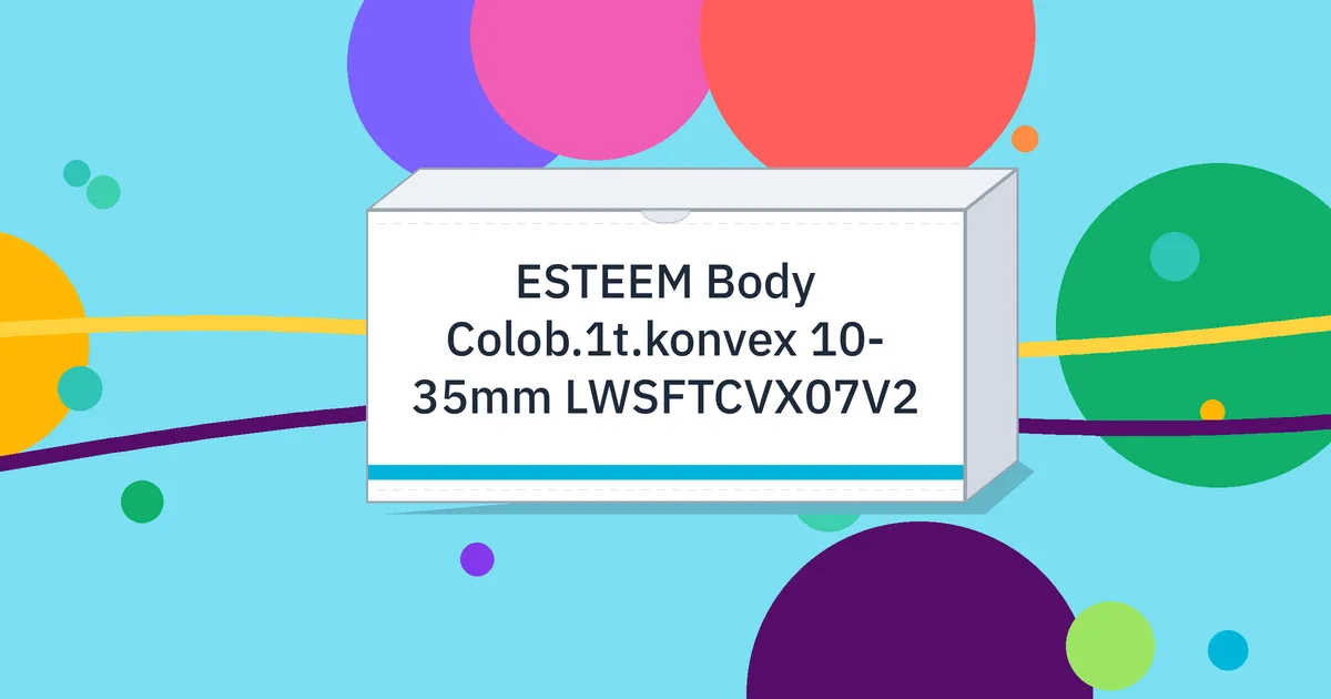 Symbolbild: Packung mit der Aufschrift ESTEEM Body Colob.1t.konvex 10-35mm LWSFTCVX07V2 (PZN 18838181) – Verfügbarkeit und Bezug in Apotheken in Frankfurt am Main