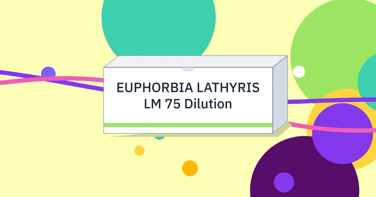 Symbolbild: Packung mit der Aufschrift EUPHORBIA LATHYRIS LM 75 Dilution (PZN 13482561) – Verfügbarkeit und Bezug in Apotheken in Frankfurt am Main