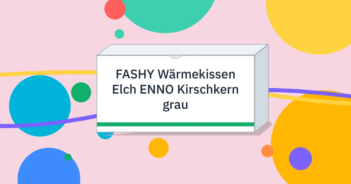 Symbolbild: Packung mit der Aufschrift FASHY Wärmekissen Elch ENNO Kirschkern grau (PZN 18648606) – Verfügbarkeit und Bezug in Apotheken in Frankfurt am Main