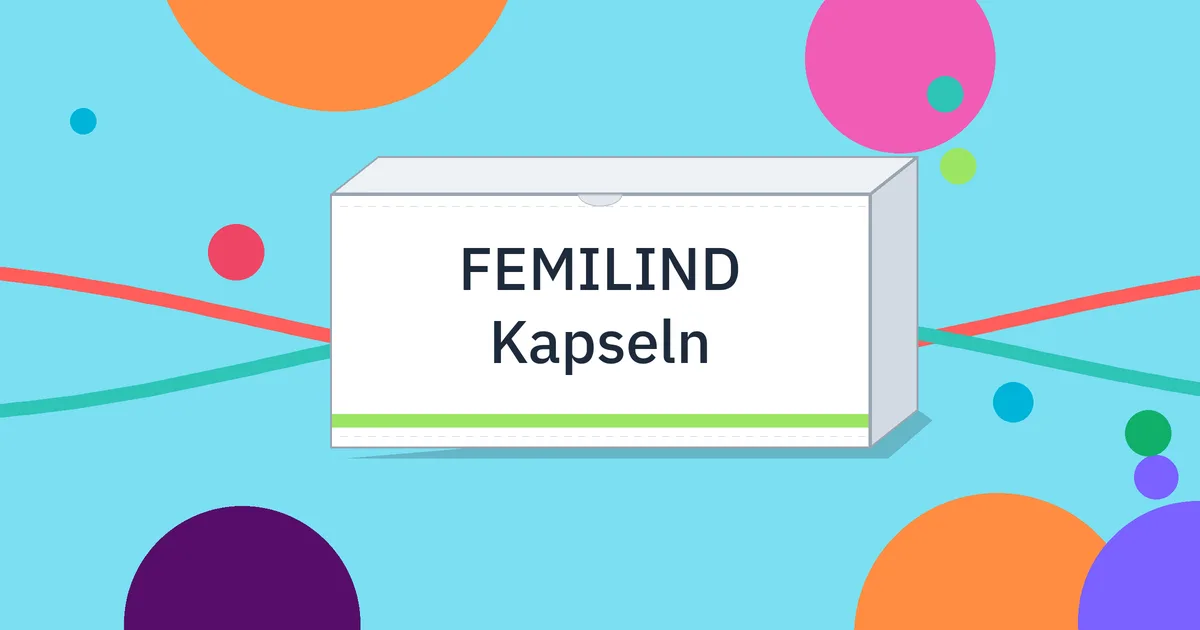 Symbolbild: Packung mit der Aufschrift FEMILIND Kapseln (PZN 16042710) – Verfügbarkeit und Bezug in Apotheken in Frankfurt am Main