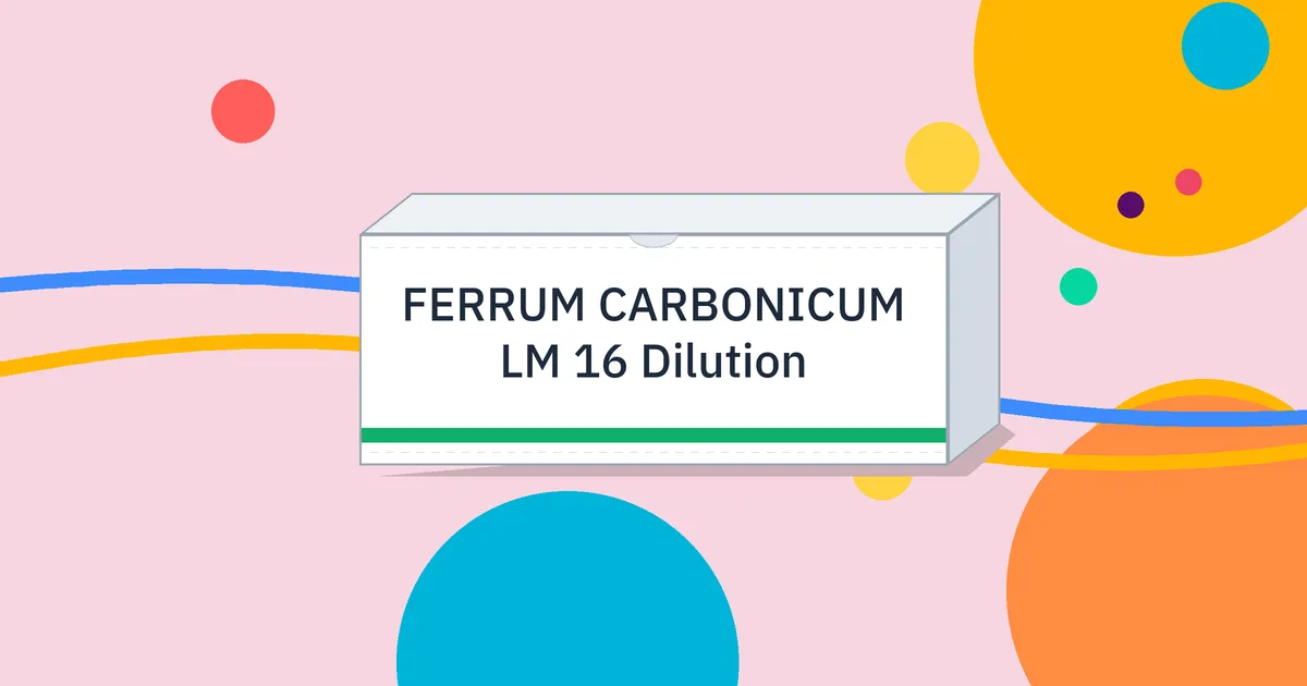 Symbolbild: Packung mit der Aufschrift FERRUM CARBONICUM LM 16 Dilution (PZN 12848008) – Verfügbarkeit und Bezug in Apotheken in Frankfurt am Main