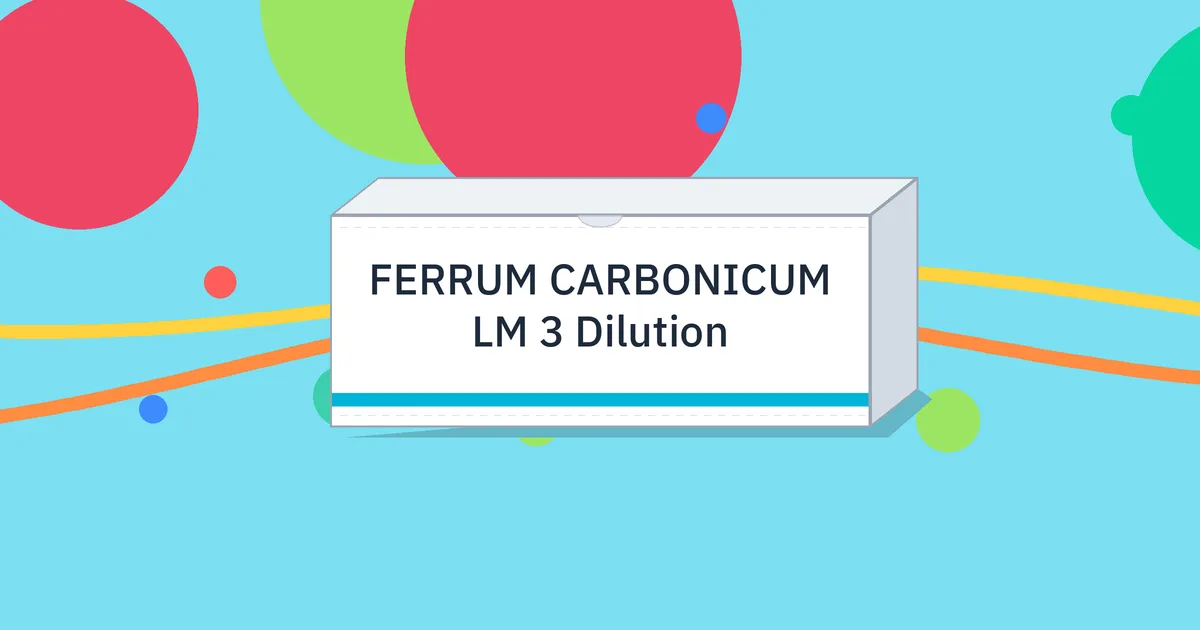 Symbolbild: Packung mit der Aufschrift FERRUM CARBONICUM LM 3 Dilution (PZN 12847859) – Verfügbarkeit und Bezug in Apotheken in Frankfurt am Main