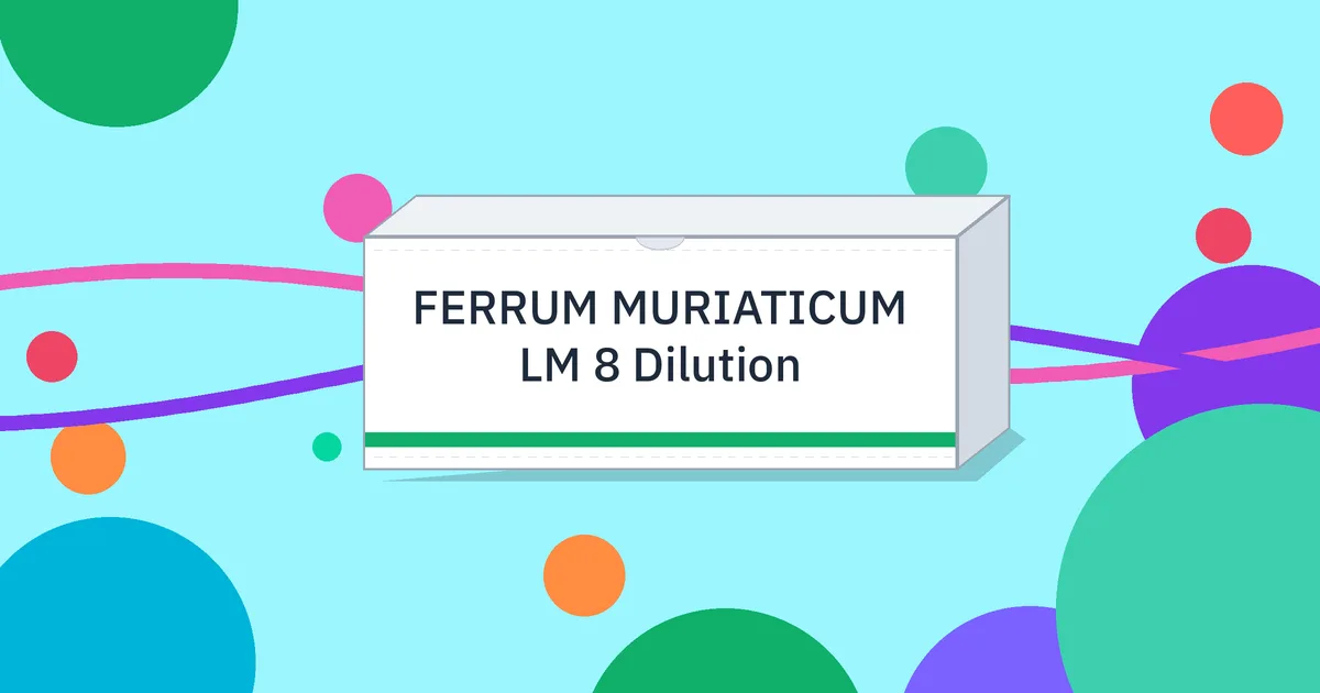 Symbolbild: Packung mit der Aufschrift FERRUM MURIATICUM LM 8 Dilution (PZN 12850689) – Verfügbarkeit und Bezug in Apotheken in Frankfurt am Main