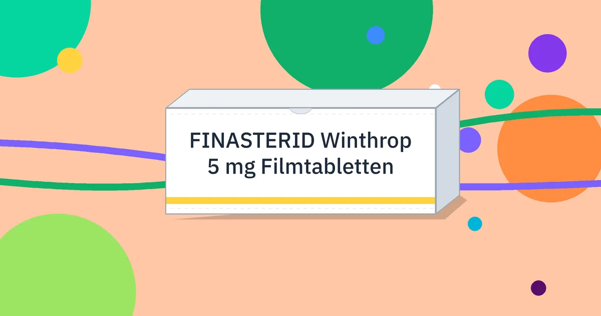 Symbolbild: Packung mit der Aufschrift FINASTERID Winthrop 5 mg Filmtabletten (PZN 00500837) – Verfügbarkeit und Bezug in Apotheken in Frankfurt am Main