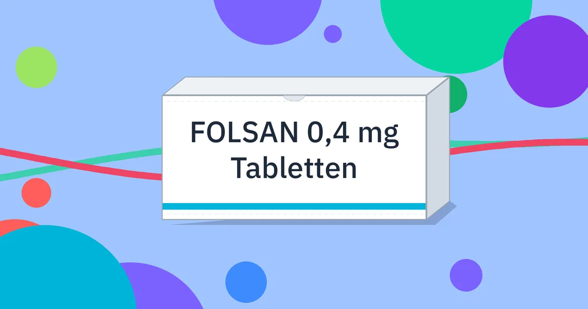 Symbolbild: Packung mit der Aufschrift FOLSAN 0,4 mg Tabletten (PZN 01246766) – Verfügbarkeit und Bezug in Apotheken in Frankfurt am Main
