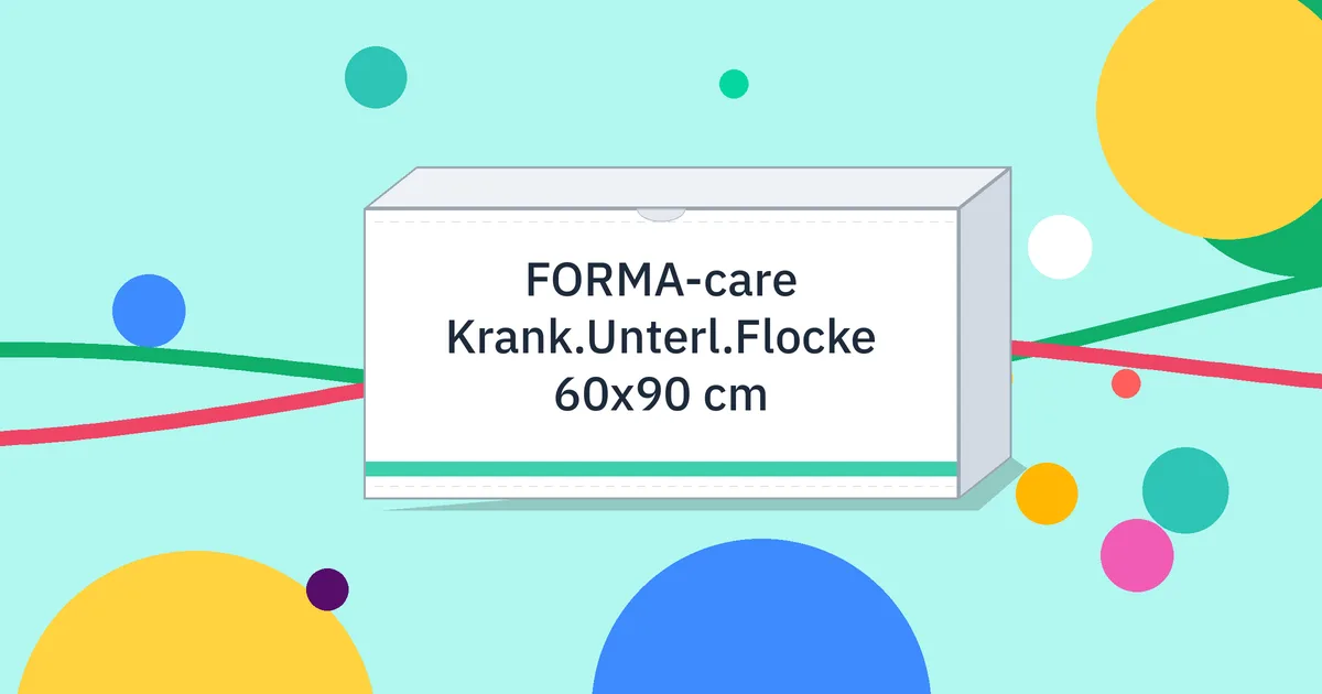 Symbolbild: Packung mit der Aufschrift FORMA-care Krank.Unterl.Flocke 60x90 cm (PZN 10217290) – Verfügbarkeit und Bezug in Apotheken in Frankfurt am Main