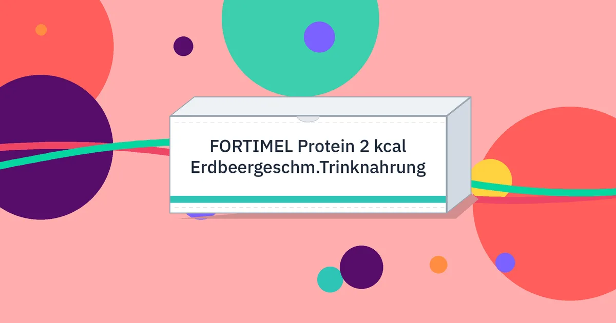 Symbolbild: Packung mit der Aufschrift FORTIMEL Protein 2 kcal Erdbeergeschm.Trinknahrung (PZN 19350553) – Verfügbarkeit und Bezug in Apotheken in Frankfurt am Main