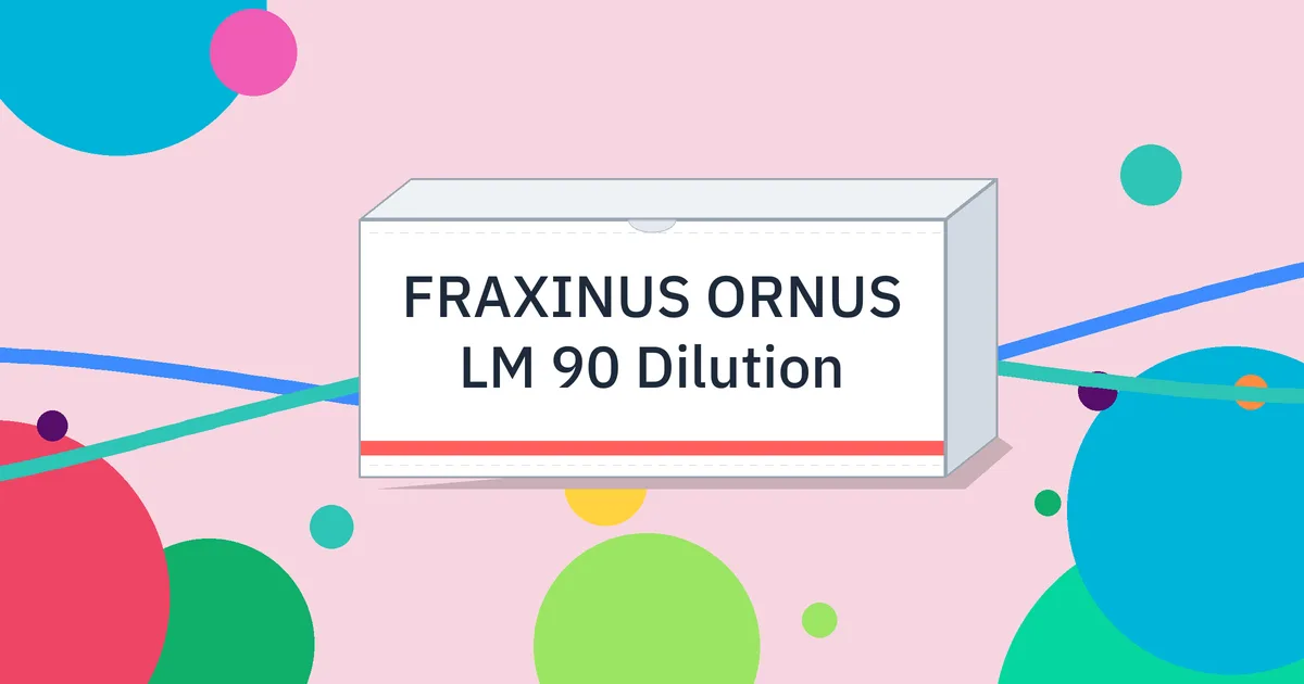 Symbolbild: Packung mit der Aufschrift FRAXINUS ORNUS LM 90 Dilution (PZN 13492766) – Verfügbarkeit und Bezug in Apotheken in Frankfurt am Main