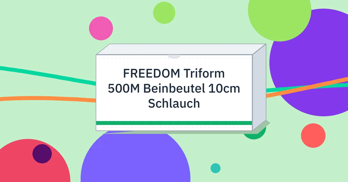 Symbolbild: Packung mit der Aufschrift FREEDOM Triform 500M Beinbeutel 10cm Schlauch (PZN 04177617) – Verfügbarkeit und Bezug in Apotheken in Frankfurt am Main