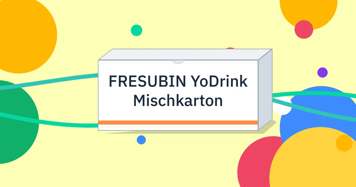 Symbolbild: Packung mit der Aufschrift FRESUBIN YoDrink Mischkarton (PZN 11848704) – Verfügbarkeit und Bezug in Apotheken in Frankfurt am Main