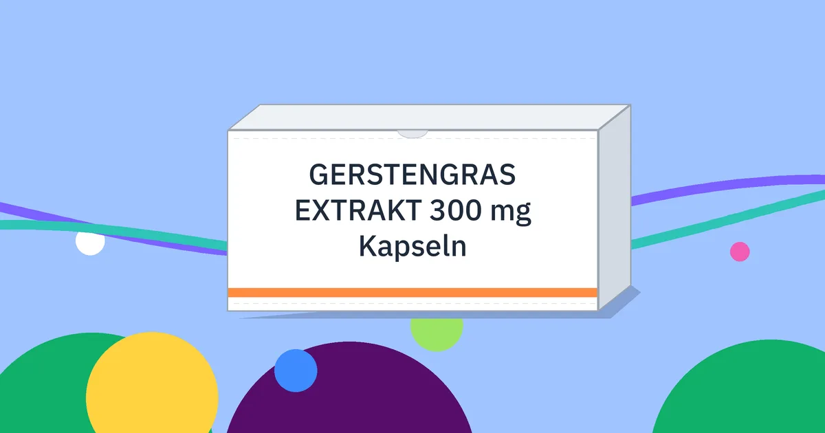 Symbolbild: Packung mit der Aufschrift GERSTENGRAS EXTRAKT 300 mg Kapseln (PZN 19726142) – Verfügbarkeit und Bezug in Apotheken in Frankfurt am Main