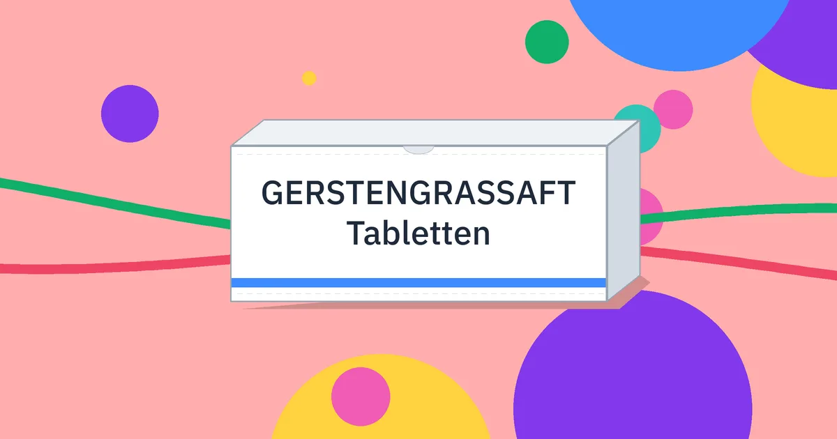 Symbolbild: Packung mit der Aufschrift GERSTENGRASSAFT Tabletten (PZN 10107762) – Verfügbarkeit und Bezug in Apotheken in Frankfurt am Main
