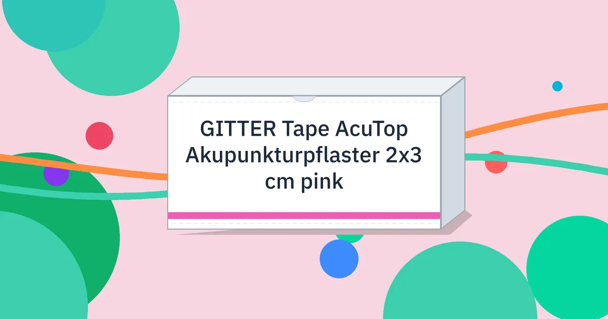 Symbolbild: Packung mit der Aufschrift GITTER Tape AcuTop Akupunkturpflaster 2x3 cm pink (PZN 12397066) – Verfügbarkeit und Bezug in Apotheken in Frankfurt am Main