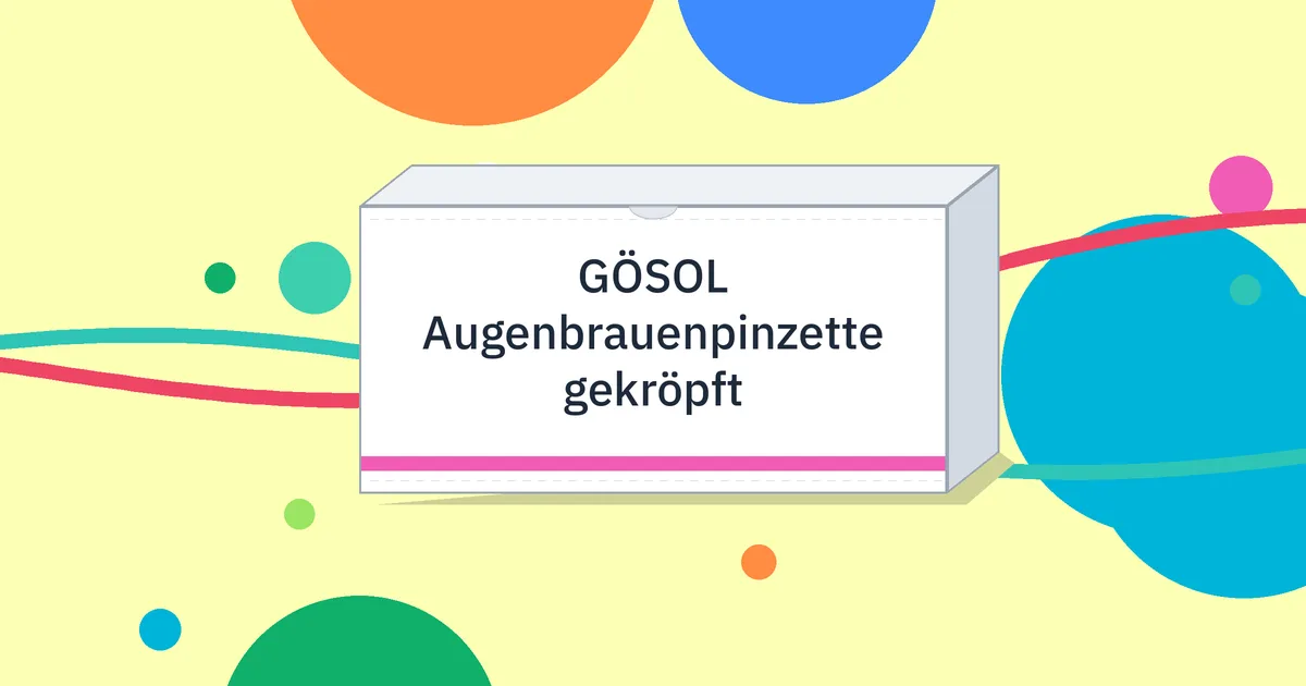 Symbolbild: Packung mit der Aufschrift GÖSOL Augenbrauenpinzette gekröpft (PZN 19628907) – Verfügbarkeit und Bezug in Apotheken in Frankfurt am Main