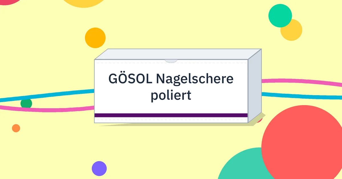 Symbolbild: Packung mit der Aufschrift GÖSOL Nagelschere poliert (PZN 19628824) – Verfügbarkeit und Bezug in Apotheken in Frankfurt am Main