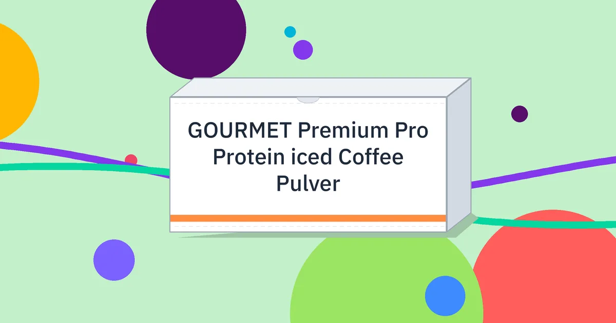 Symbolbild: Packung mit der Aufschrift GOURMET Premium Pro Protein iced Coffee Pulver (PZN 18835768) – Verfügbarkeit und Bezug in Apotheken in Frankfurt am Main