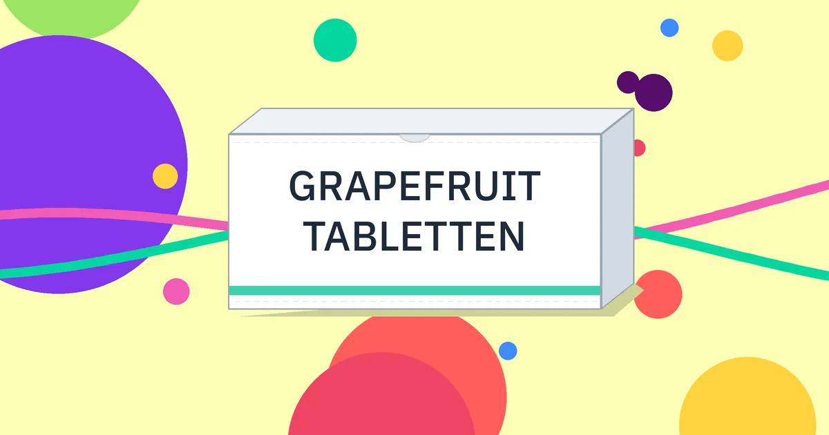 Symbolbild: Packung mit der Aufschrift GRAPEFRUIT TABLETTEN (PZN 08502215) – Verfügbarkeit und Bezug in Apotheken in Frankfurt am Main