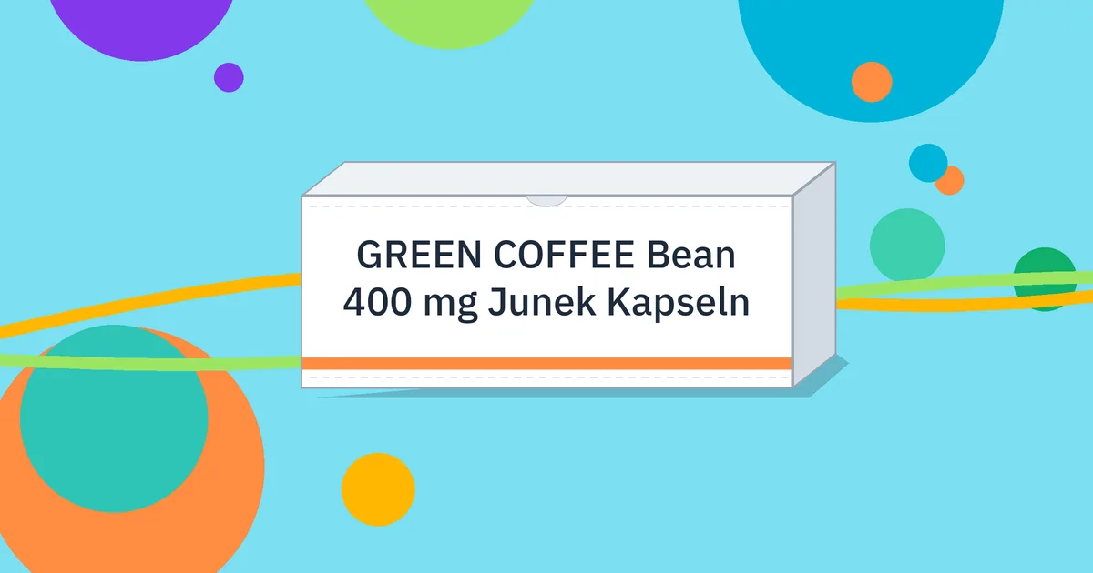 Symbolbild: Packung mit der Aufschrift GREEN COFFEE Bean 400 mg Junek Kapseln (PZN 11176564) – Verfügbarkeit und Bezug in Apotheken in Frankfurt am Main