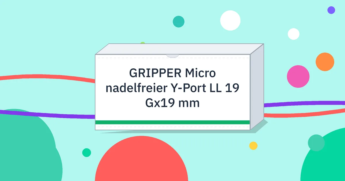 Symbolbild: Packung mit der Aufschrift GRIPPER Micro nadelfreier Y-Port LL 19 Gx19 mm (PZN 09676041) – Verfügbarkeit und Bezug in Apotheken in Frankfurt am Main