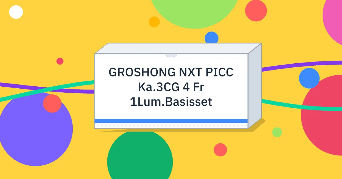Symbolbild: Packung mit der Aufschrift GROSHONG NXT PICC Ka.3CG 4 Fr 1Lum.Basisset (PZN 12777656) – Verfügbarkeit und Bezug in Apotheken in Frankfurt am Main