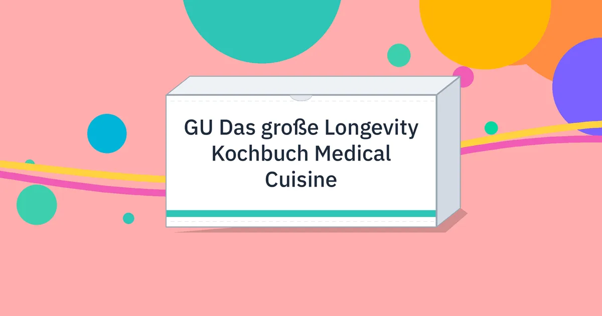 Symbolbild: Packung mit der Aufschrift GU Das große Longevity Kochbuch Medical Cuisine (PZN 20274455) – Verfügbarkeit und Bezug in Apotheken in Frankfurt am Main