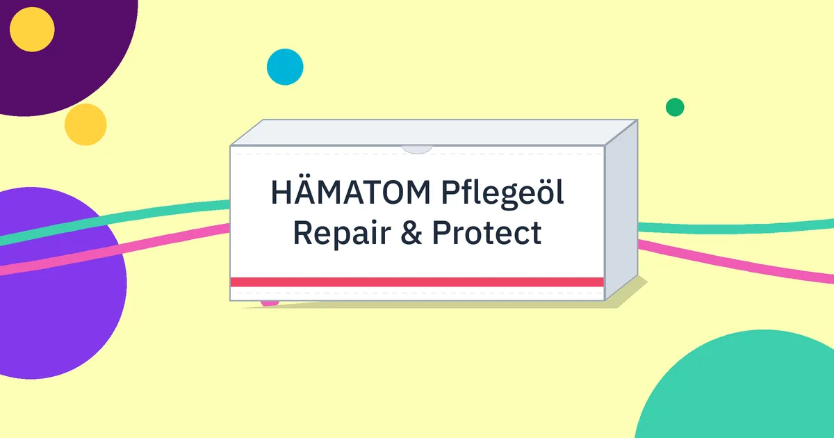Symbolbild: Packung mit der Aufschrift HÄMATOM Pflegeöl Repair & Protect (PZN 18356074) – Verfügbarkeit und Bezug in Apotheken in Frankfurt am Main