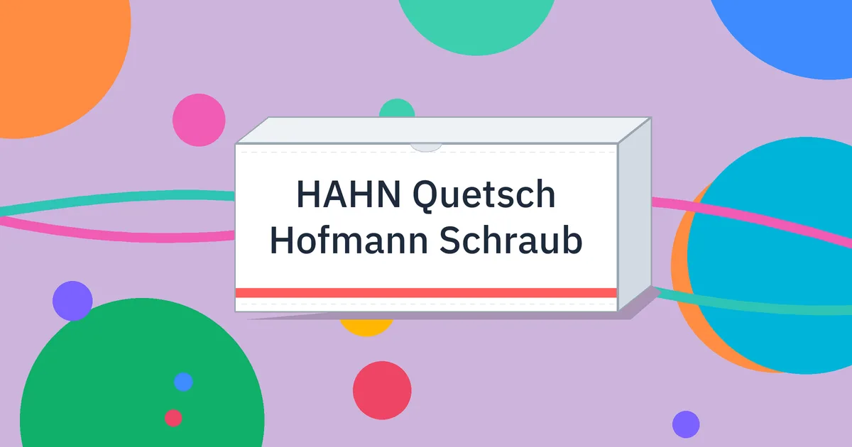 Symbolbild: Packung mit der Aufschrift HAHN Quetsch Hofmann Schraub (PZN 01962540) – Verfügbarkeit und Bezug in Apotheken in Frankfurt am Main