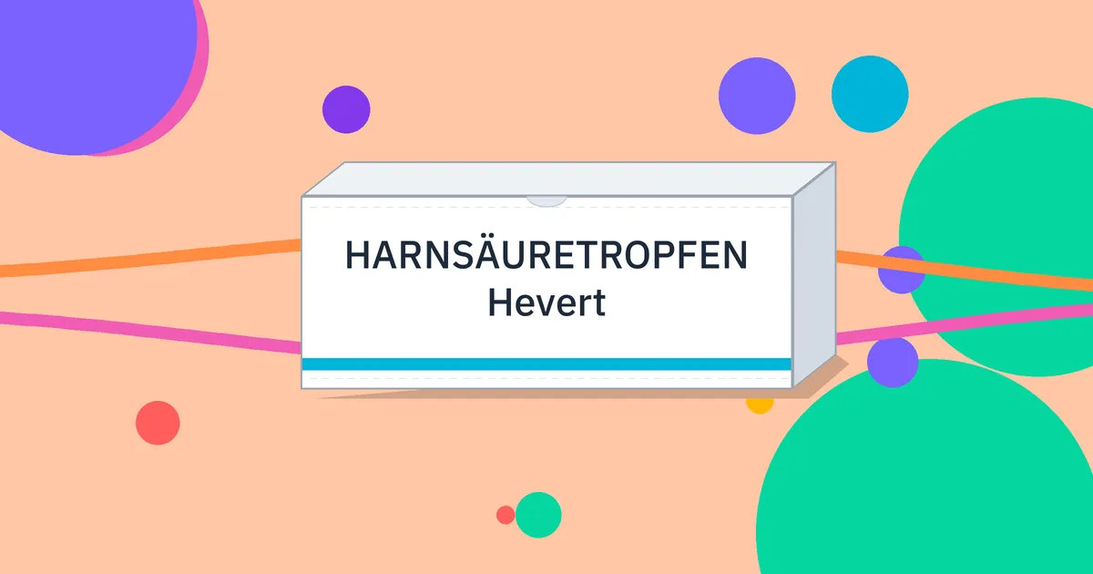 Symbolbild: Packung mit der Aufschrift HARNSÄURETROPFEN Hevert (PZN 20294015) – Verfügbarkeit und Bezug in Apotheken in Frankfurt am Main