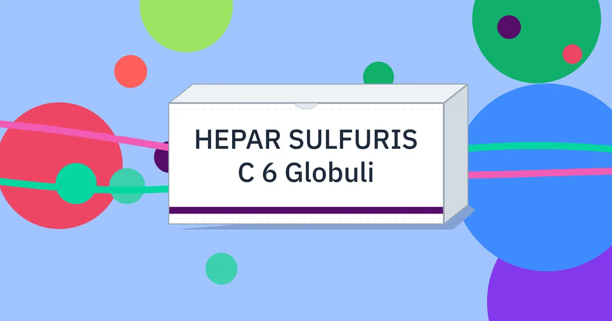 Symbolbild: Packung mit der Aufschrift HEPAR SULFURIS C 6 Globuli (PZN 16670079) – Verfügbarkeit und Bezug in Apotheken in Frankfurt am Main