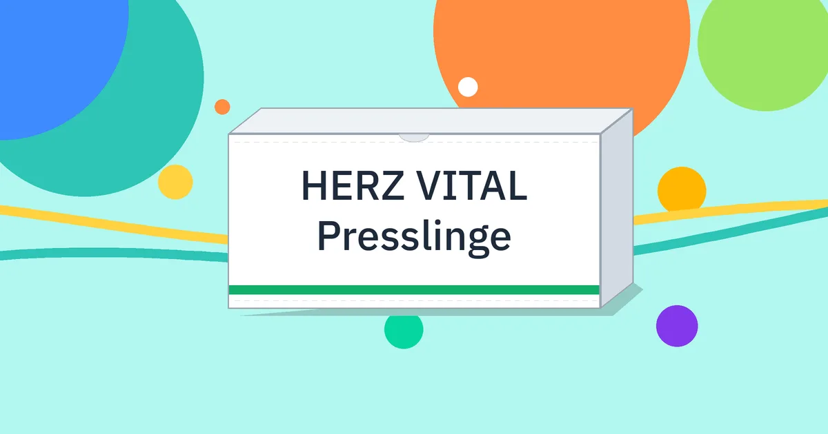 Symbolbild: Packung mit der Aufschrift HERZ VITAL Presslinge (PZN 14040345) – Verfügbarkeit und Bezug in Apotheken in Frankfurt am Main