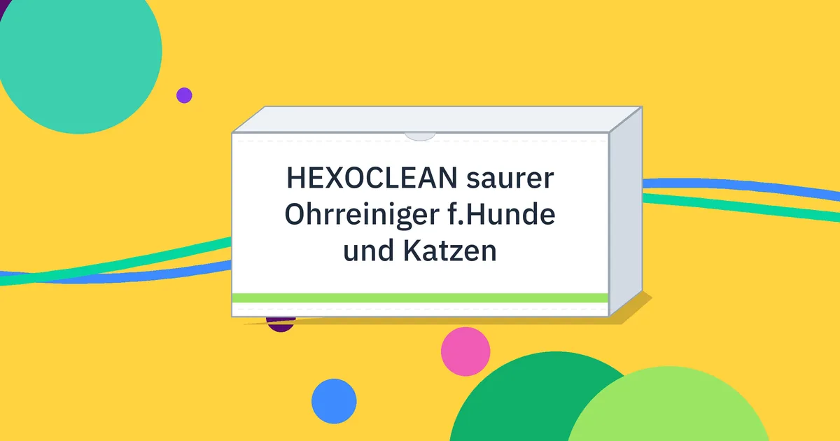 Symbolbild: Packung mit der Aufschrift HEXOCLEAN saurer Ohrreiniger f.Hunde und Katzen (PZN 13501040) – Verfügbarkeit und Bezug in Apotheken in Frankfurt am Main