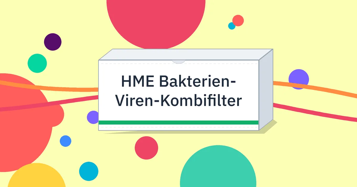 Symbolbild: Packung mit der Aufschrift HME Bakterien-Viren-Kombifilter (PZN 10041141) – Verfügbarkeit und Bezug in Apotheken in Frankfurt am Main