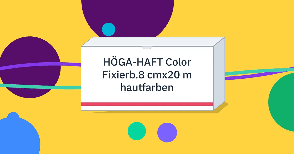Symbolbild: Packung mit der Aufschrift HÖGA-HAFT Color Fixierb.8 cmx20 m hautfarben (PZN 14367721) – Verfügbarkeit und Bezug in Apotheken in Frankfurt am Main