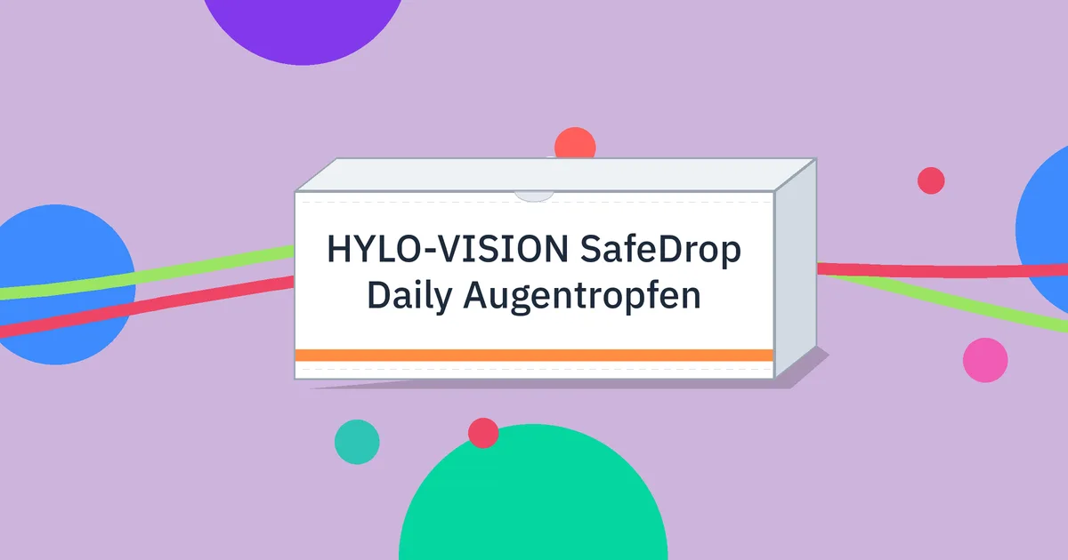 Symbolbild: Packung mit der Aufschrift HYLO-VISION SafeDrop Daily Augentropfen (PZN 20348260) – Verfügbarkeit und Bezug in Apotheken in Frankfurt am Main