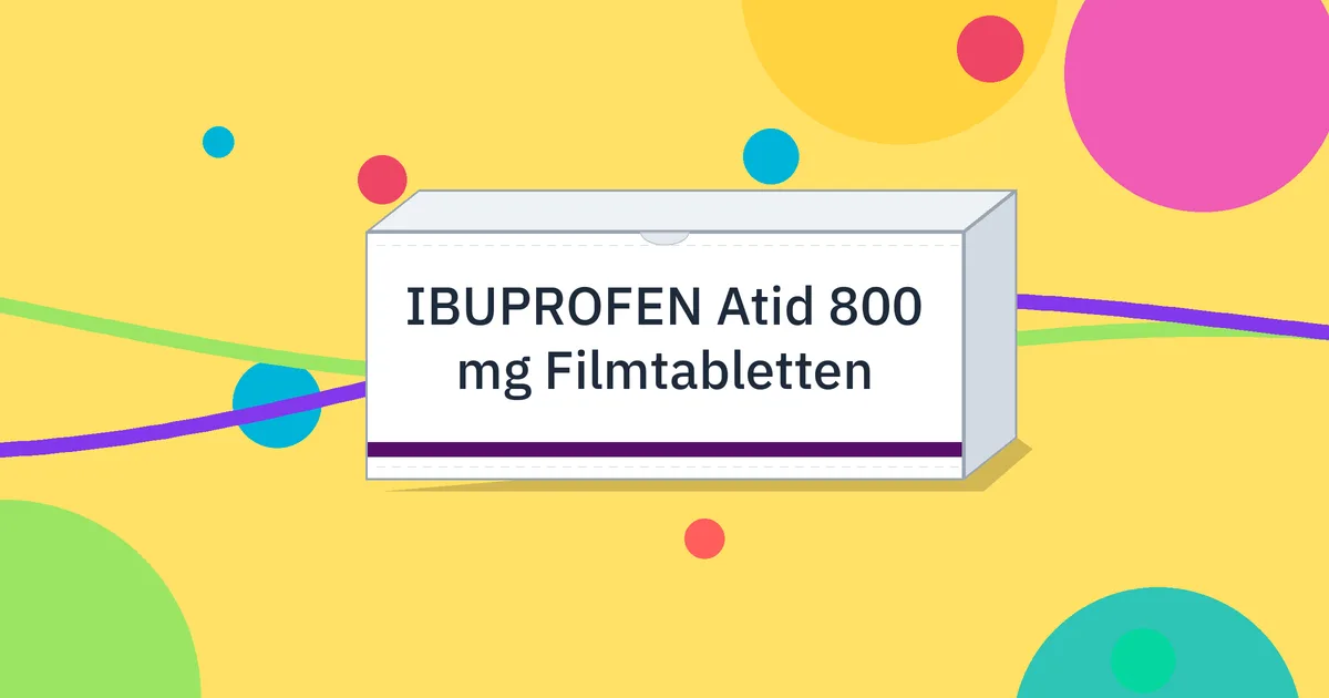 Symbolbild: Packung mit der Aufschrift IBUPROFEN Atid 800 mg Filmtabletten (PZN 08648054) – Verfügbarkeit und Bezug in Apotheken in Frankfurt am Main