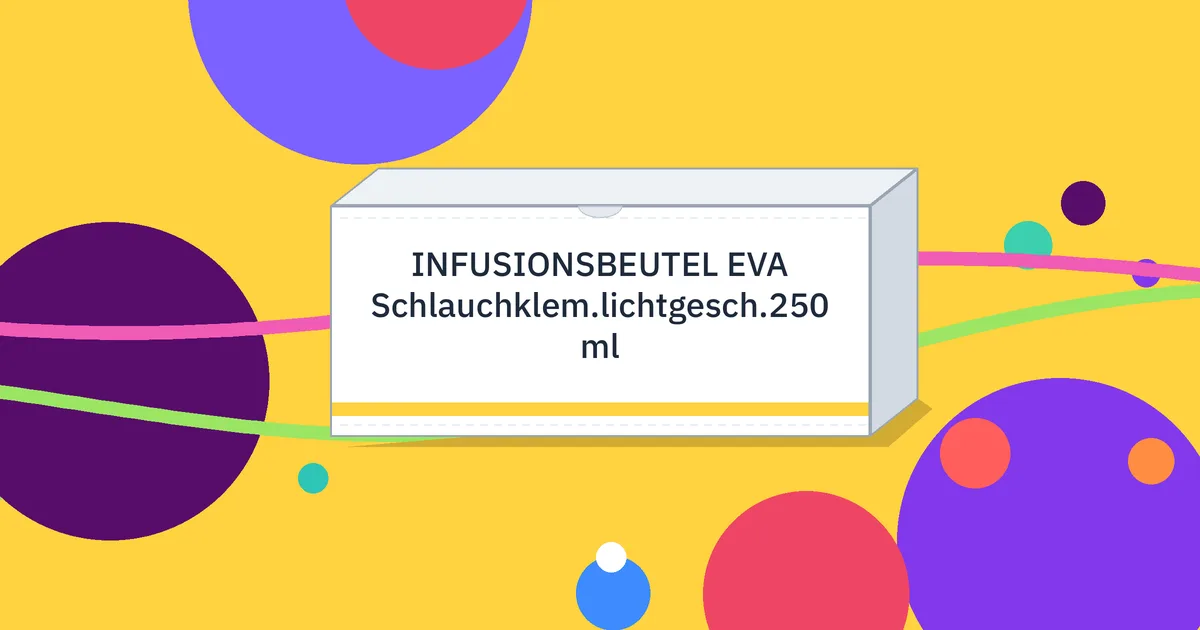 Symbolbild: Packung mit der Aufschrift INFUSIONSBEUTEL EVA Schlauchklem.lichtgesch.250 ml (PZN 16679666) – Verfügbarkeit und Bezug in Apotheken in Frankfurt am Main