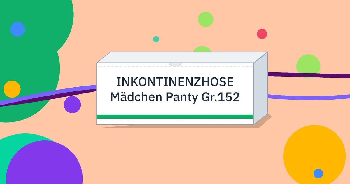 Symbolbild: Packung mit der Aufschrift INKONTINENZHOSE Mädchen Panty Gr.152 (PZN 02859620) – Verfügbarkeit und Bezug in Apotheken in Frankfurt am Main