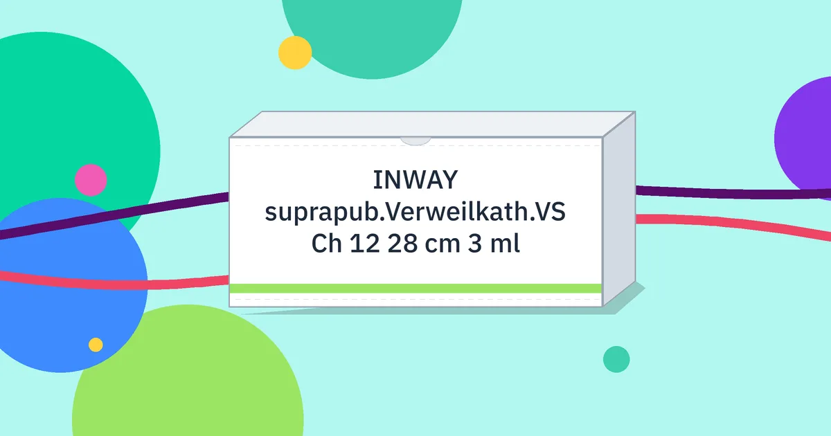 Symbolbild: Packung mit der Aufschrift INWAY suprapub.Verweilkath.VS Ch 12 28 cm 3 ml (PZN 00052445) – Verfügbarkeit und Bezug in Apotheken in Frankfurt am Main
