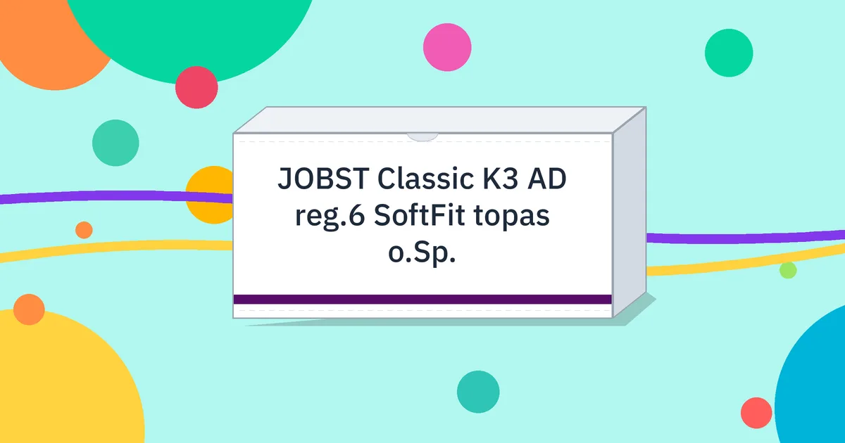 Symbolbild: Packung mit der Aufschrift JOBST Classic K3 AD reg.6 SoftFit topas o.Sp. (PZN 14224128) – Verfügbarkeit und Bezug in Apotheken in Frankfurt am Main