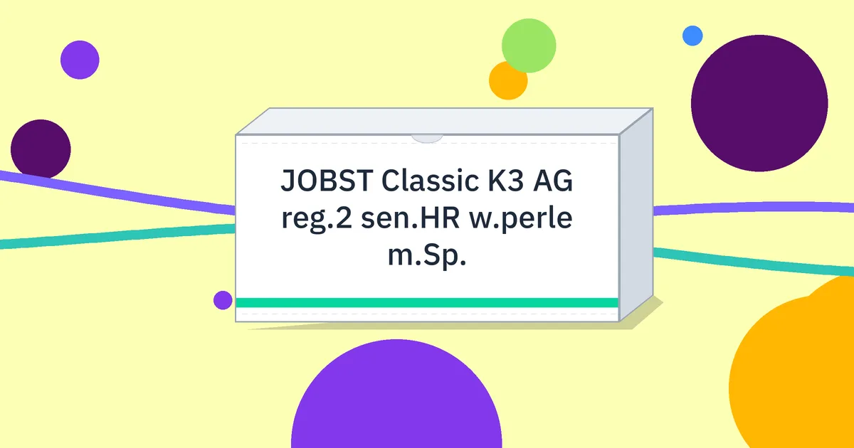 Symbolbild: Packung mit der Aufschrift JOBST Classic K3 AG reg.2 sen.HR w.perle m.Sp. (PZN 17957676) – Verfügbarkeit und Bezug in Apotheken in Frankfurt am Main