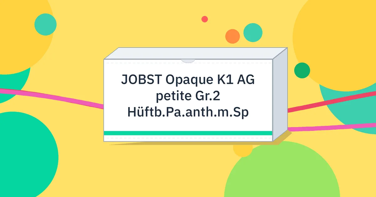 Symbolbild: Packung mit der Aufschrift JOBST Opaque K1 AG petite Gr.2 Hüftb.Pa.anth.m.Sp (PZN 16273183) – Verfügbarkeit und Bezug in Apotheken in Frankfurt am Main
